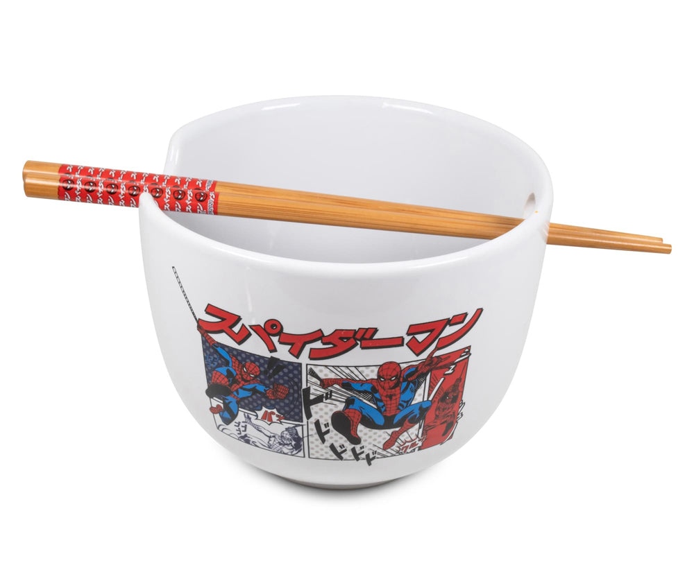 Marvel Spider-Man Ceramic Ramen Bowl w/ Chopsticks | Free Shipping
