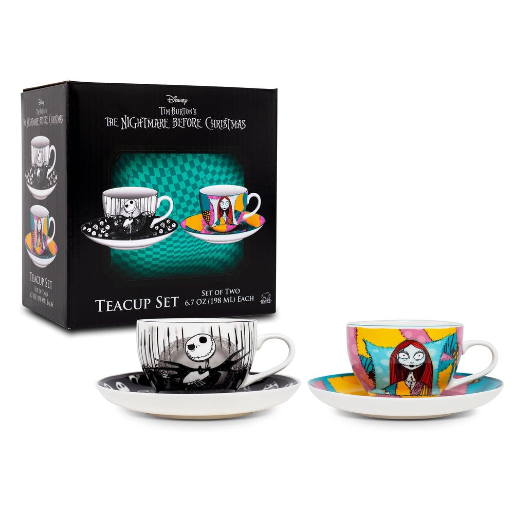 NBX Jack & Sally 7oz Ceramic Tea Cup & Saucer Set | Free Shipping
