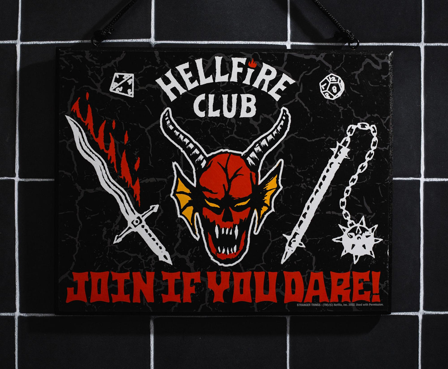 Stranger Things Hellfire Club Reversible Wall Art | Free Shipping