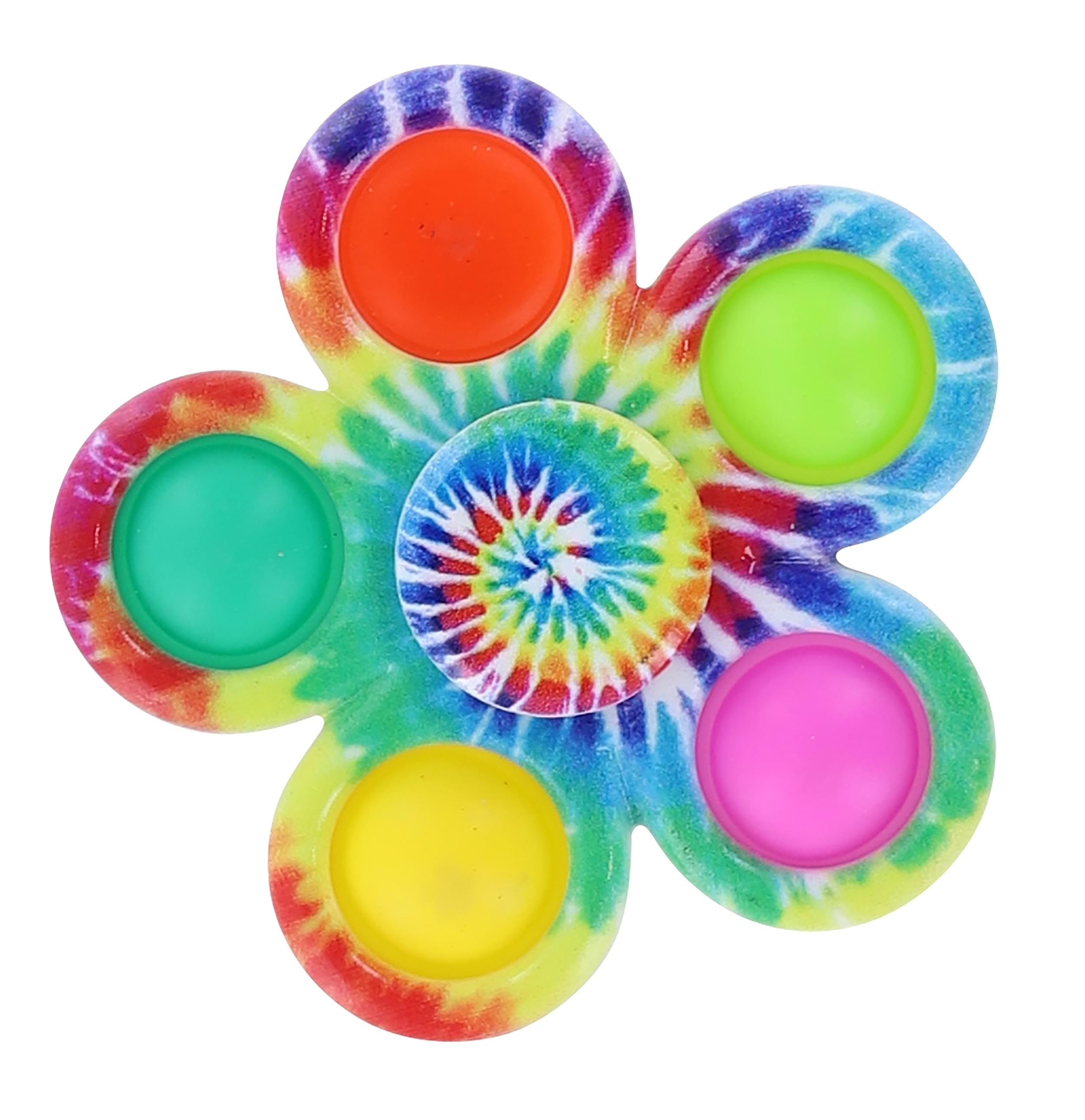 Rainbow Plastic 5 Button Pop Fidget Spinner Toy | Free Shipping