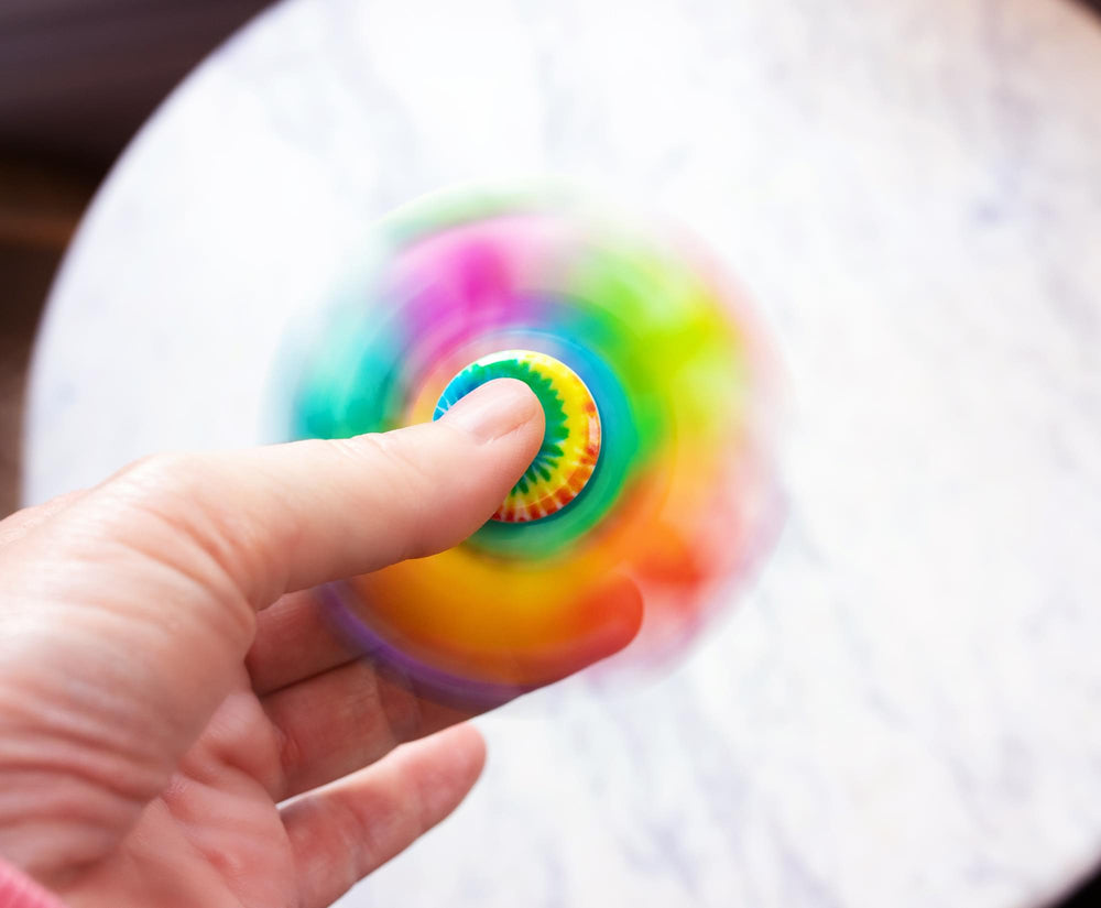 Rainbow Plastic 5 Button Pop Fidget Spinner Toy | Free Shipping