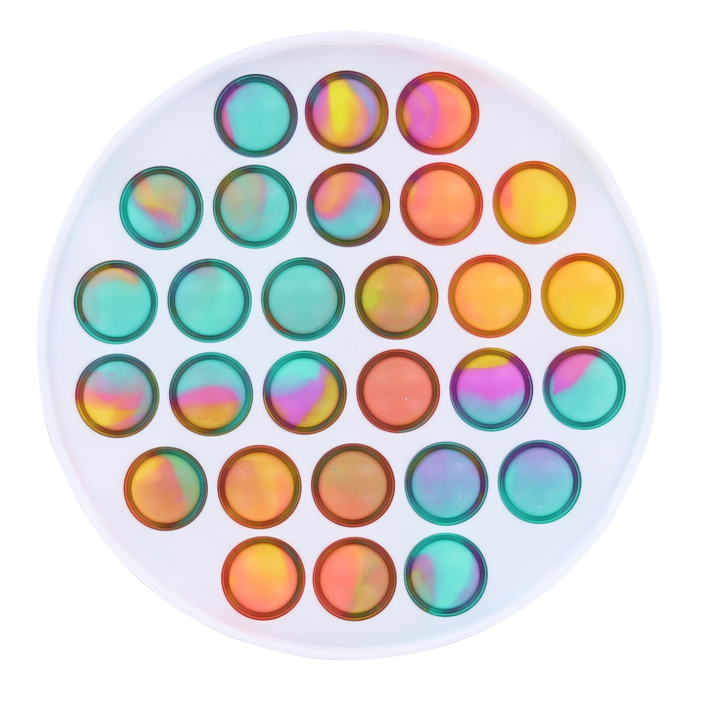 Pop Fidget White Round 28 Button Popping Toy | Free Shipping