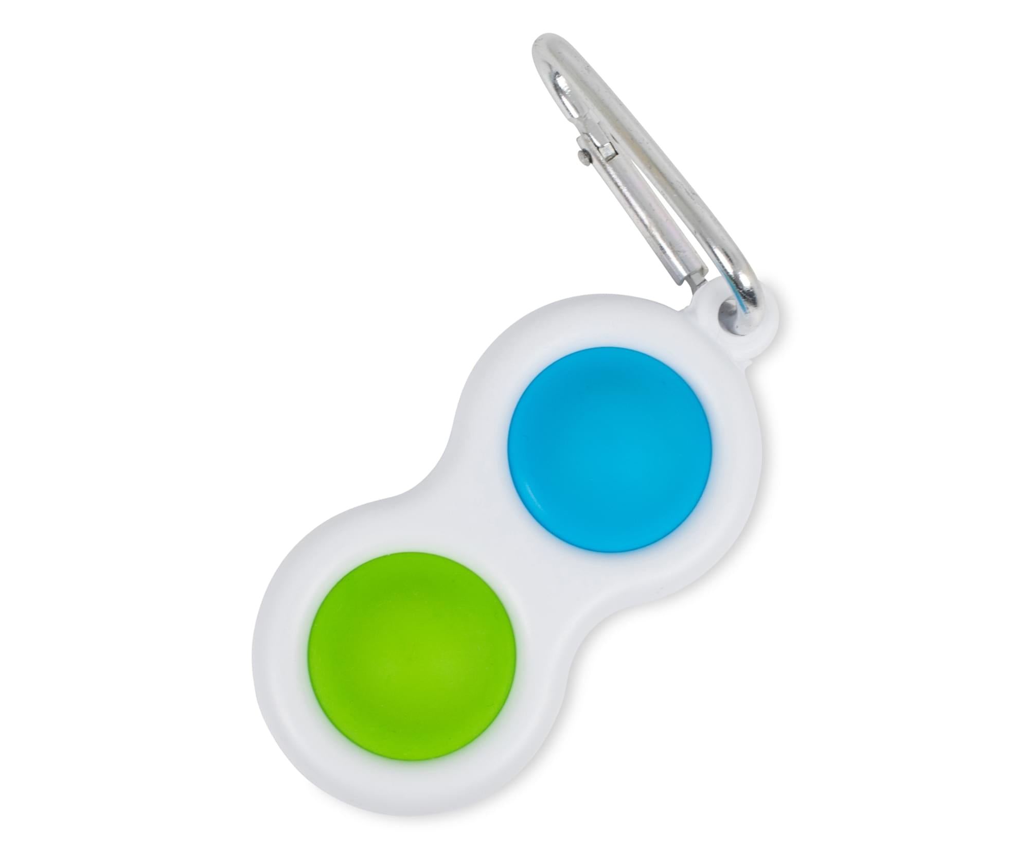 Push Pop Fidget Toy 2-Button Keychain | Blue/Green | Free Shipping