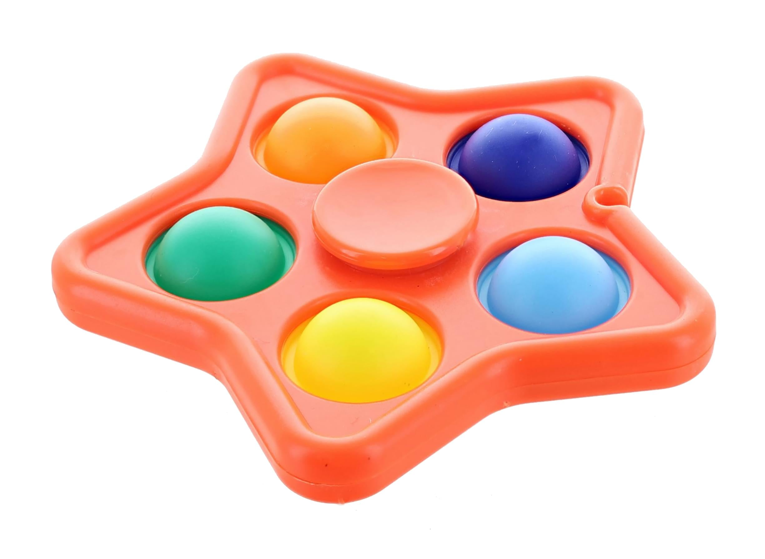 Orange Plastic 5 Button Pop Fidget Spinner Toy | Free Shipping