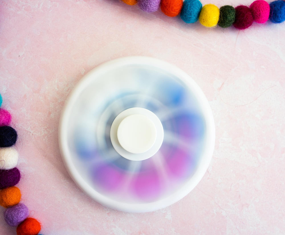 White Plastic 8 Button Pop Fidget Spinner Toy | Free Shipping