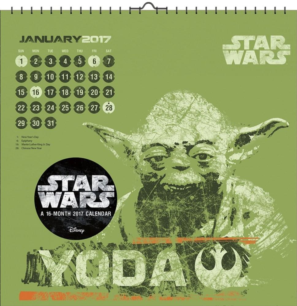 Star Wars Saga Art 2017 12"x12" Wall Calendar | Free Shipping