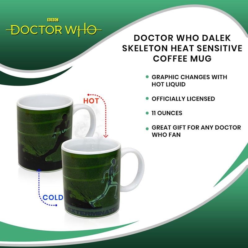 Doctor Who Heat Sensitive Dalek Skeleton Coffee Mug | Free Shipping