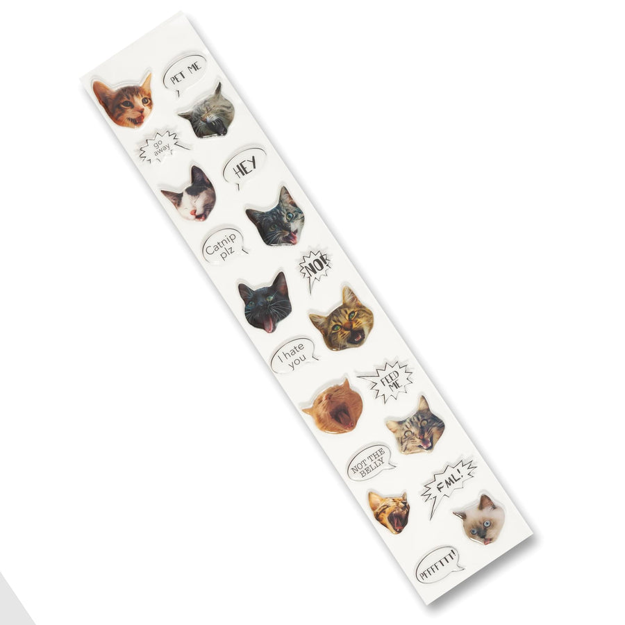 Puffy Cat Sticker Sheet | Free Shipping