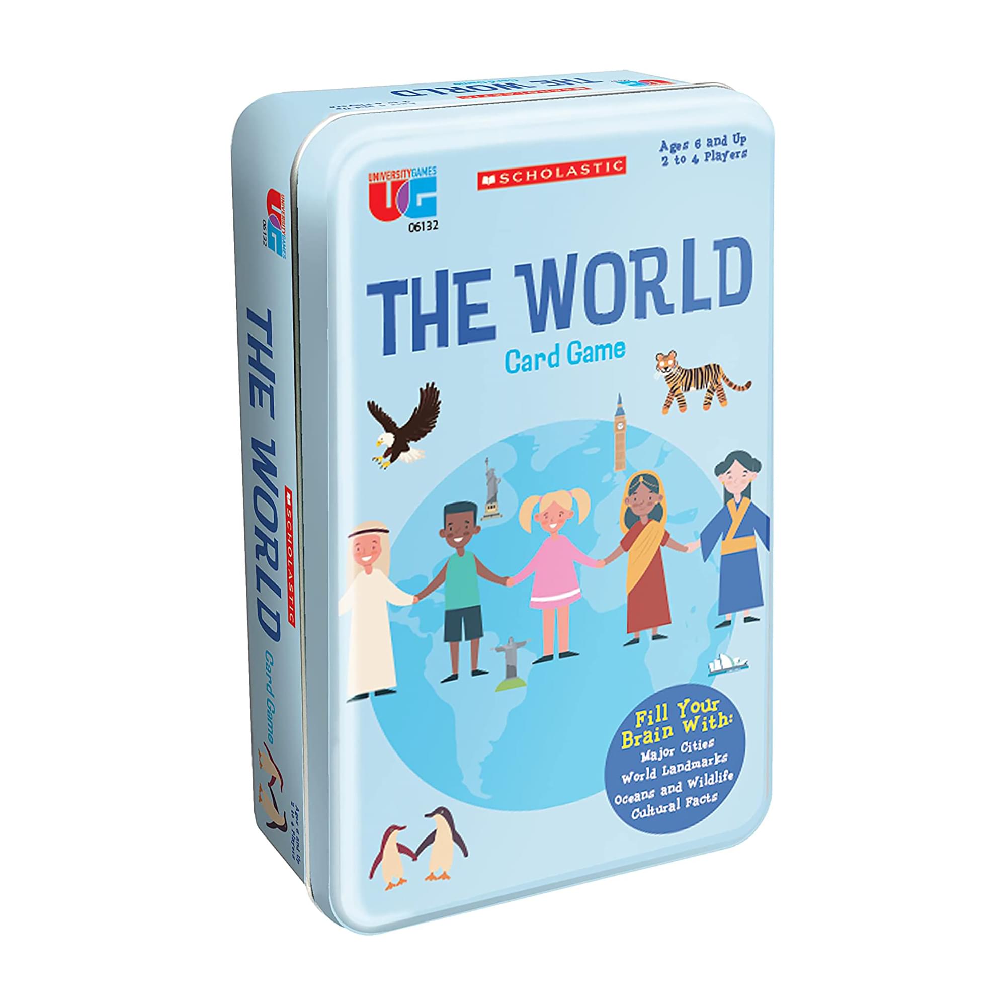 Scholastic The World Card Game Tin | 2-4 Players | Free Shipping