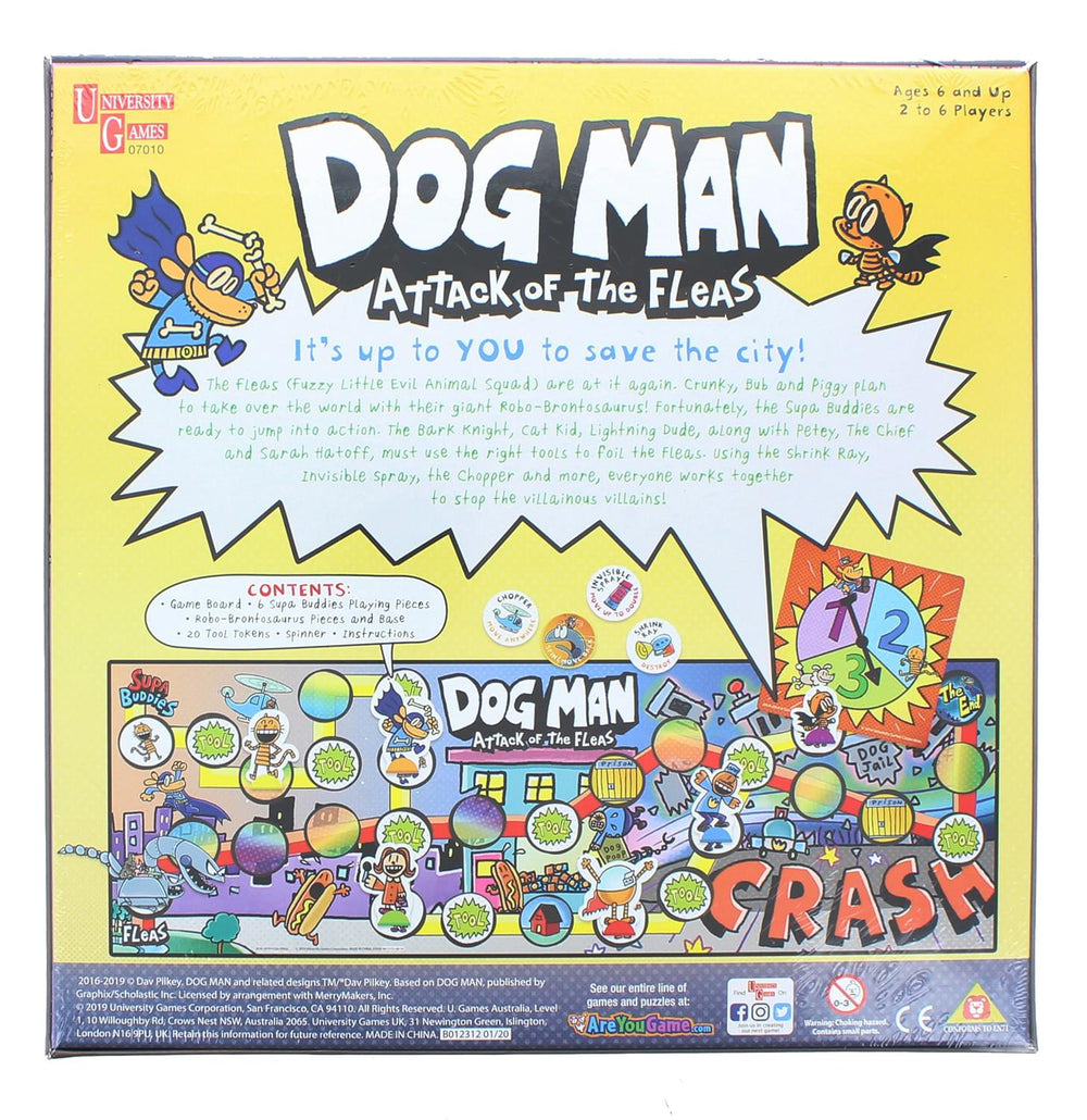 Dog Man Attack of the Fleas Board Game | For 2-6 Players | Free Shippi