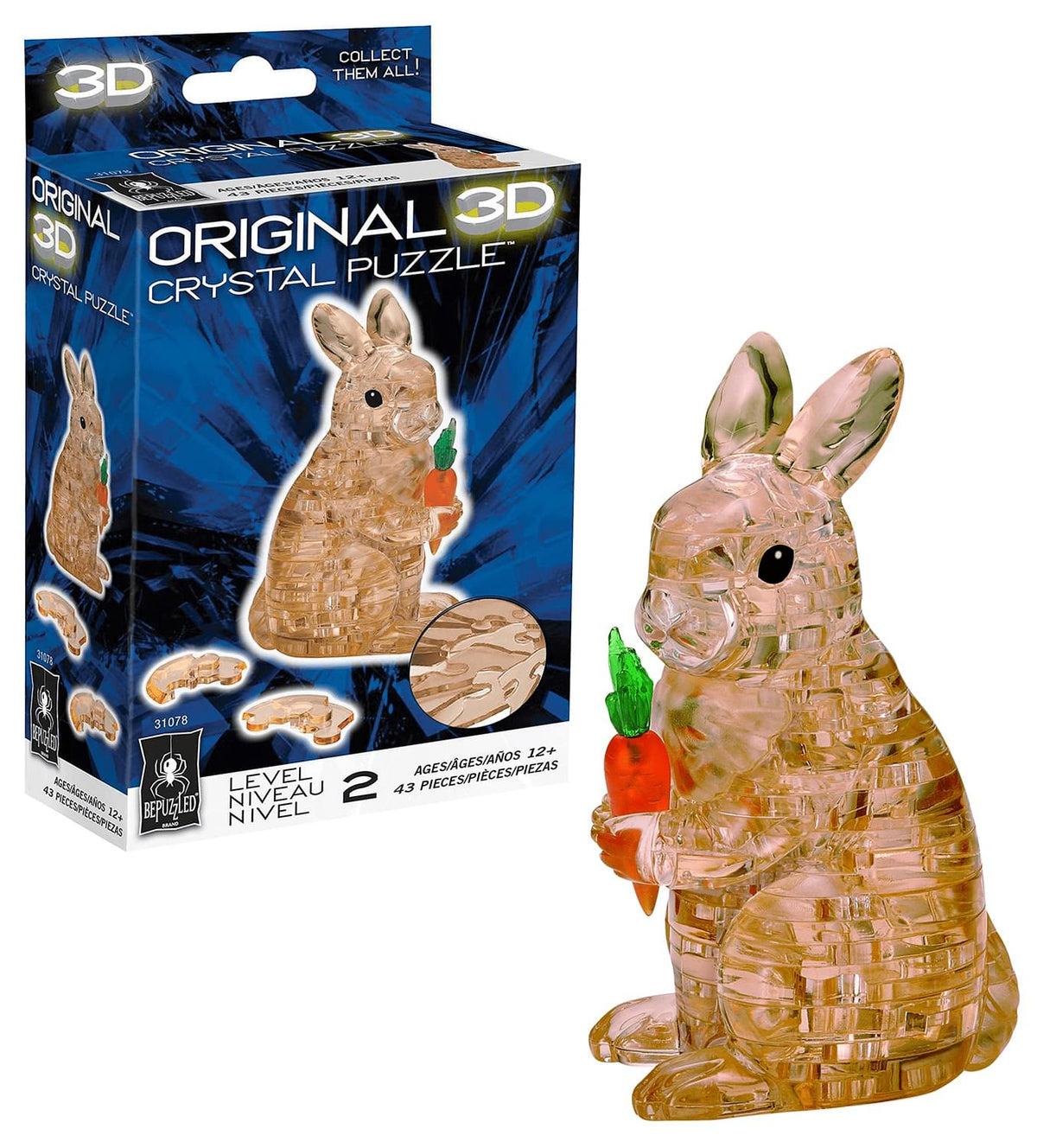 Rabbit 43 Piece 3D Crystal Jigsaw Puzzle | Free Shipping