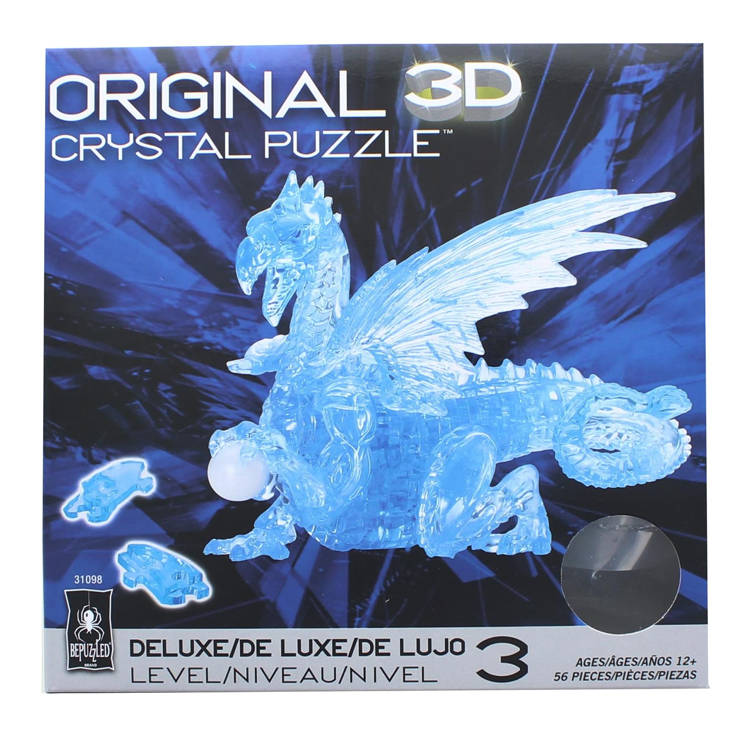 Blue Dragon 56 Piece 3D Crystal Jigsaw Puzzle | Free Shipping