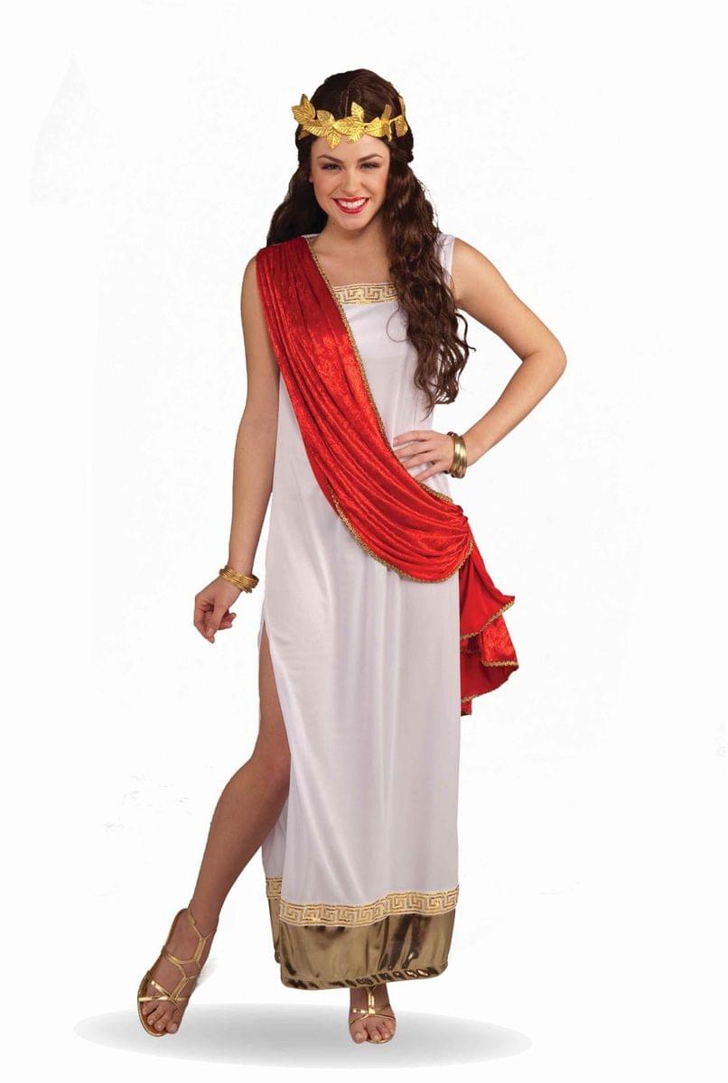 Empress of Rome Cost. Dress w/Attached Red Drape Adult | Free Shipping